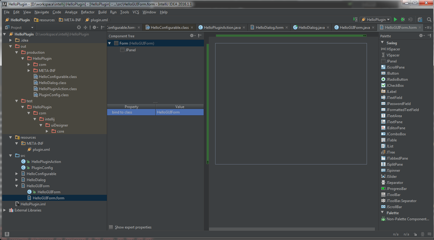 Intellij Plugin Development Introduction Gui Form Designing