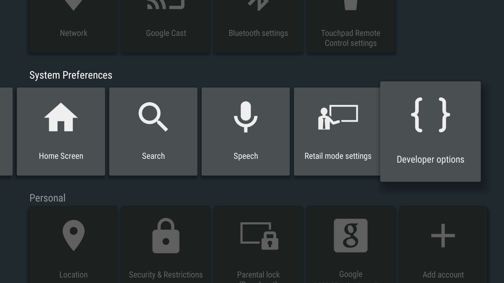 How to enable developer mode in Android TV - corochannNote
